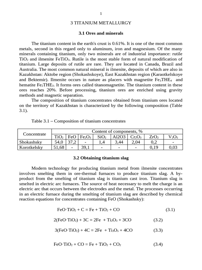 Metallurgy of Titanium Lecture 7 | PDF | Titanium | Science & Mathematics