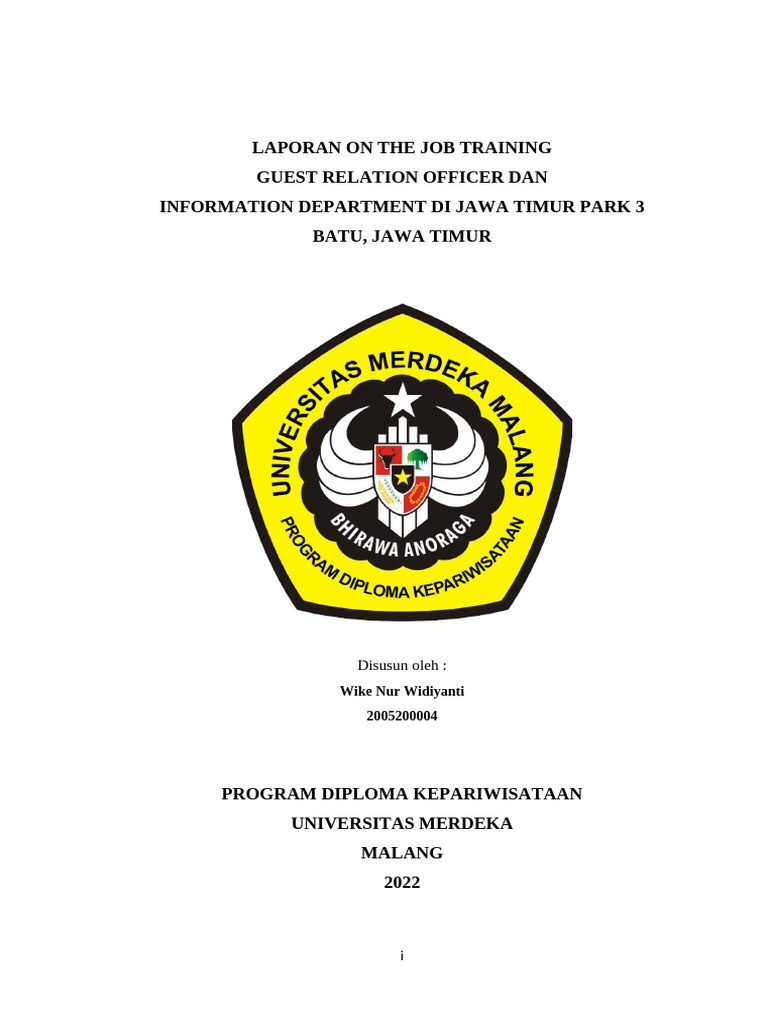 Laporan On The Job Training | PDF