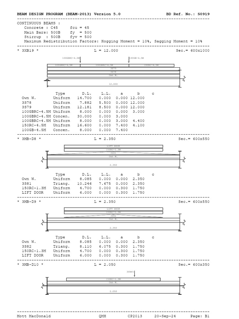 Beam Design Program (Beam-2013) Version 5.0 BD Ref. No.: S0919 | PDF