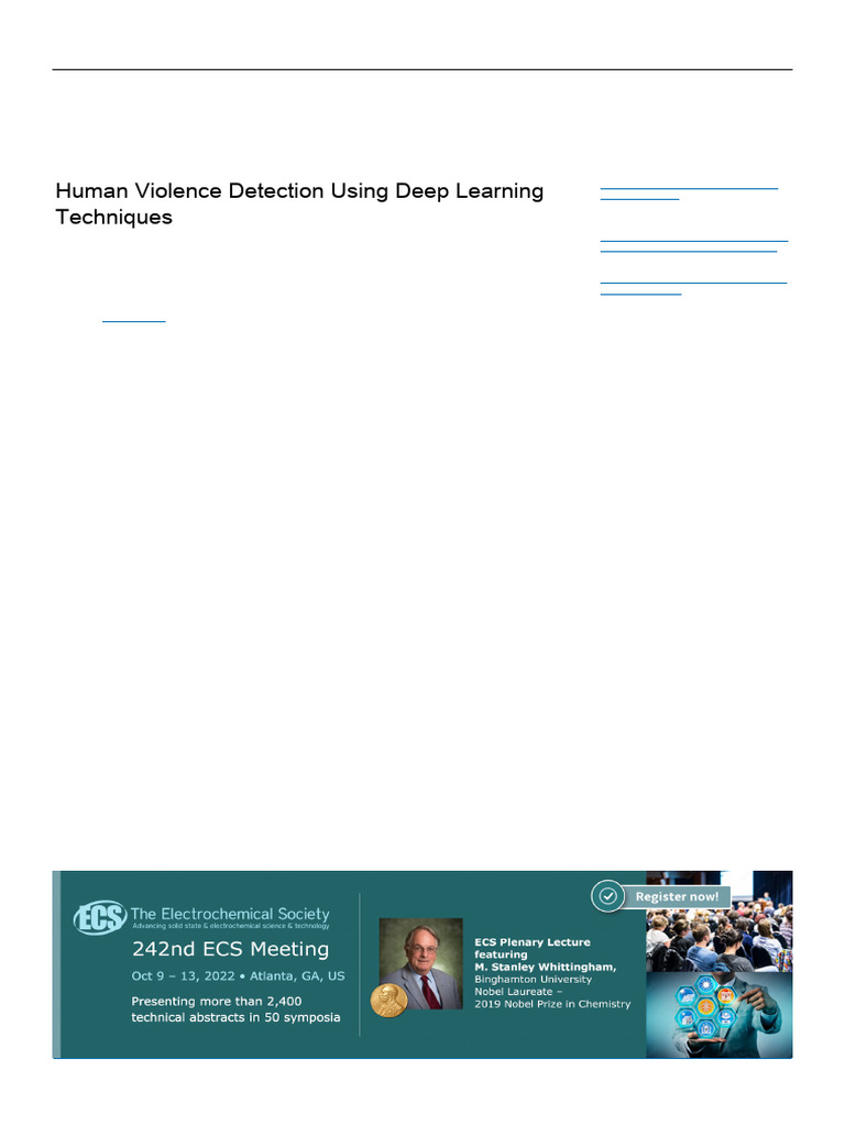 Human Violence Detection Using Deep Learning Techn | PDF