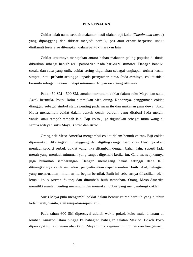 PB Individu Coklat Kondeksioneri Sem 3 | PDF