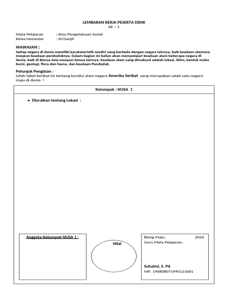LKPD IPS KELAS IX - Supervisi | PDF