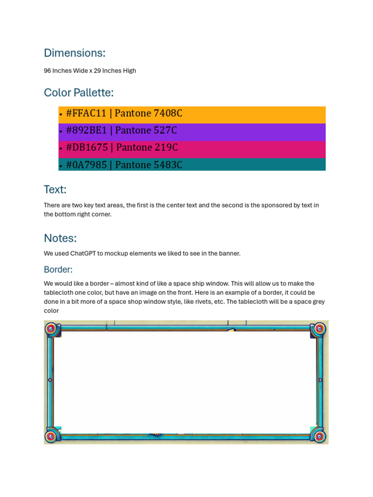 HHGTDC Table Cloth Breif | PDF