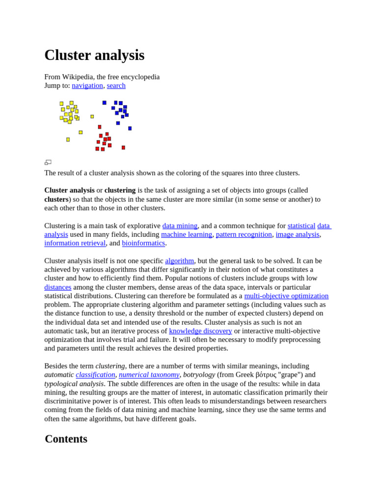Cluster Analysis | PDF