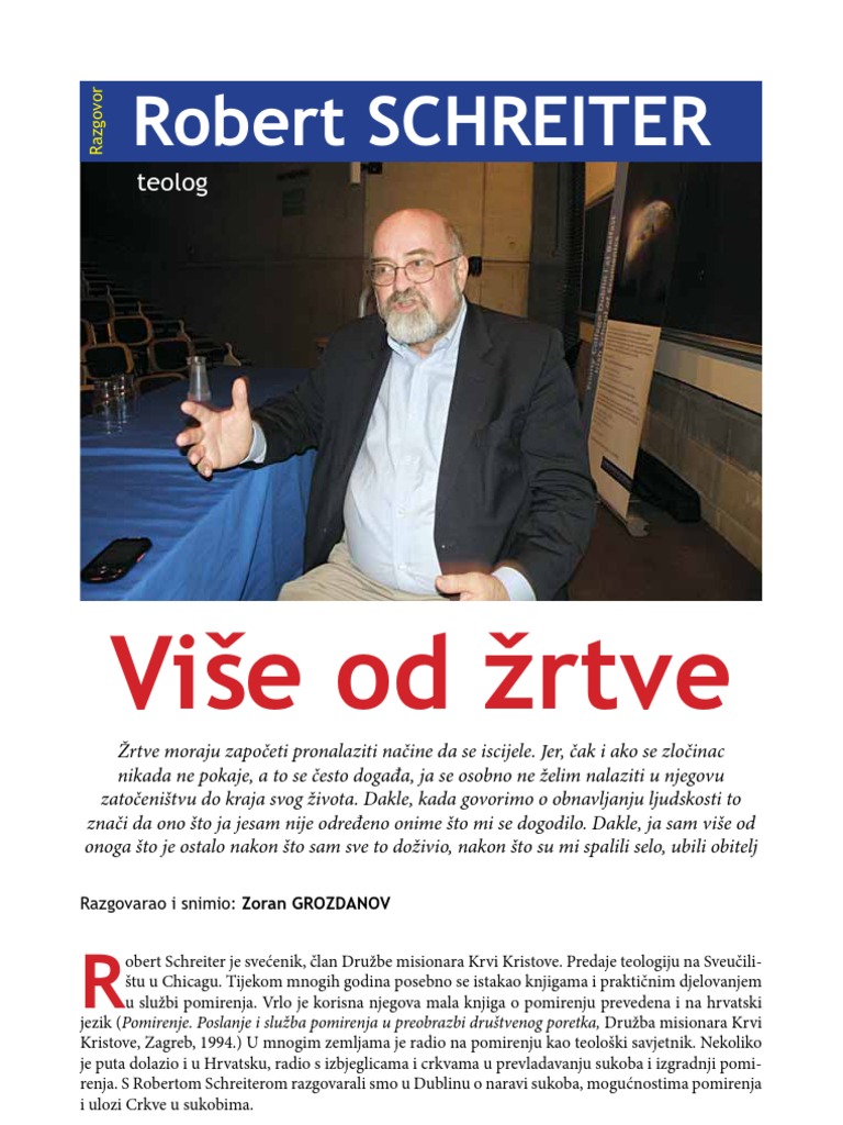 Više Od Žrtve (Robert Schreiter, Teolog - Intervju U Svjetlu Riječi) | PDF