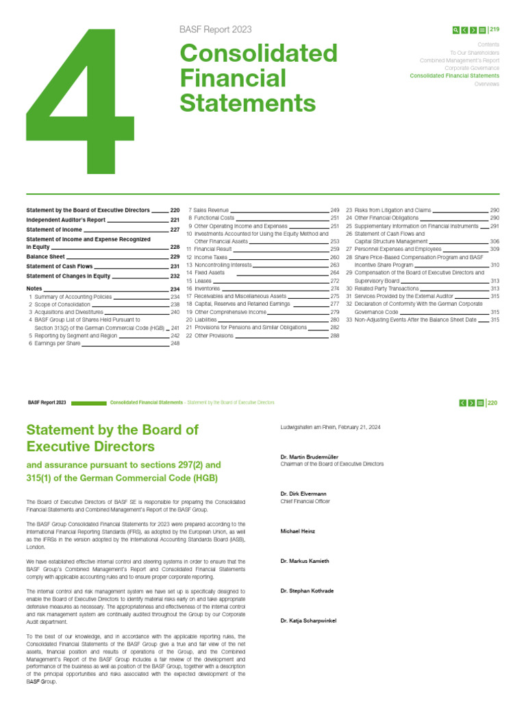 Cfs Financial Statements Basf Ar23 | PDF | Audit | Financial Statement