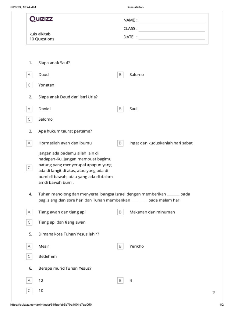 Kuis Alkitab Pdf