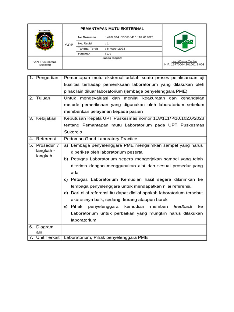 Pemantapan Mutu Eksternal | PDF