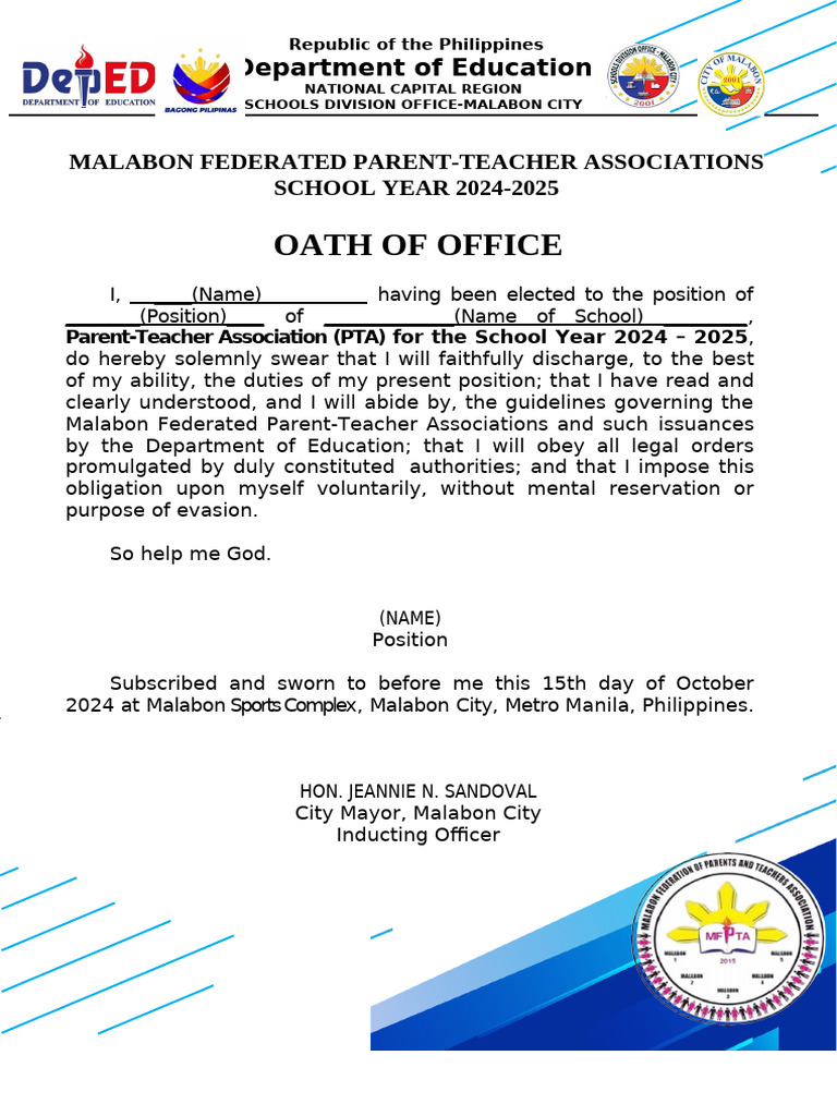 SPTA Oath of Office | PDF