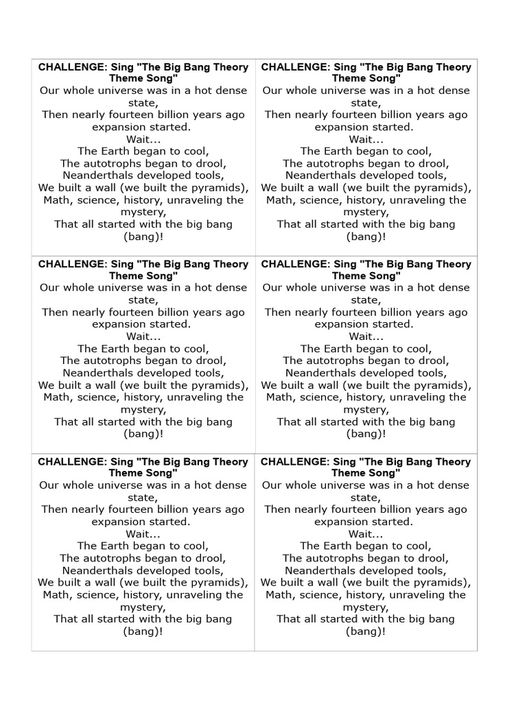 The Big Bang Theory Theme Song | PDF
