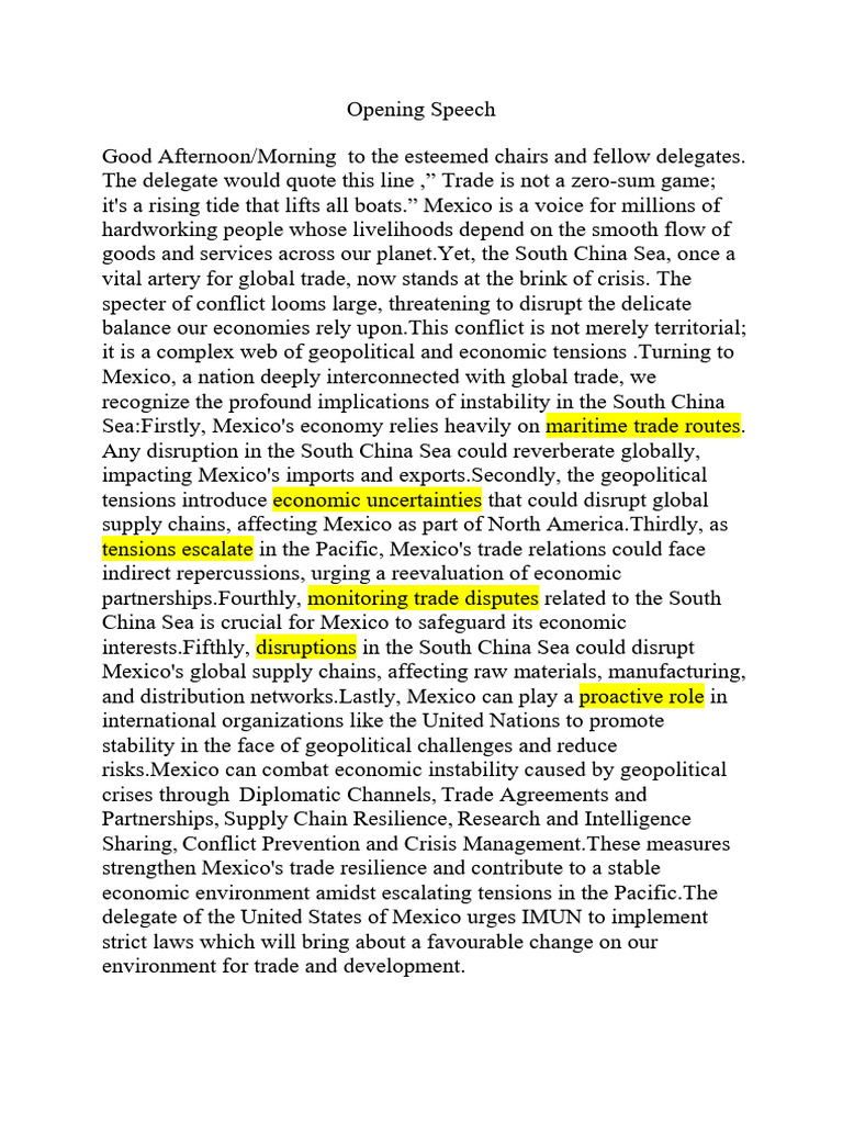 Opening Speech | PDF