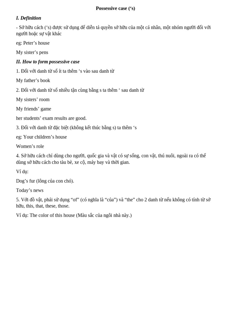 Possessive Case | PDF