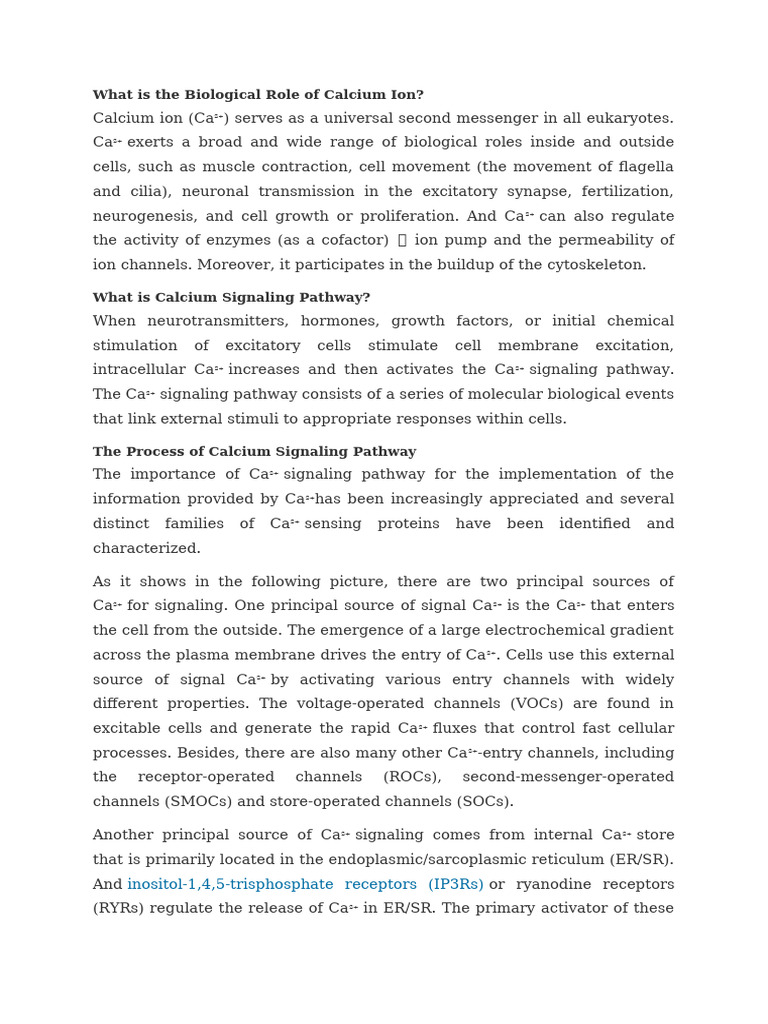 Calcium Ion Signaling | PDF