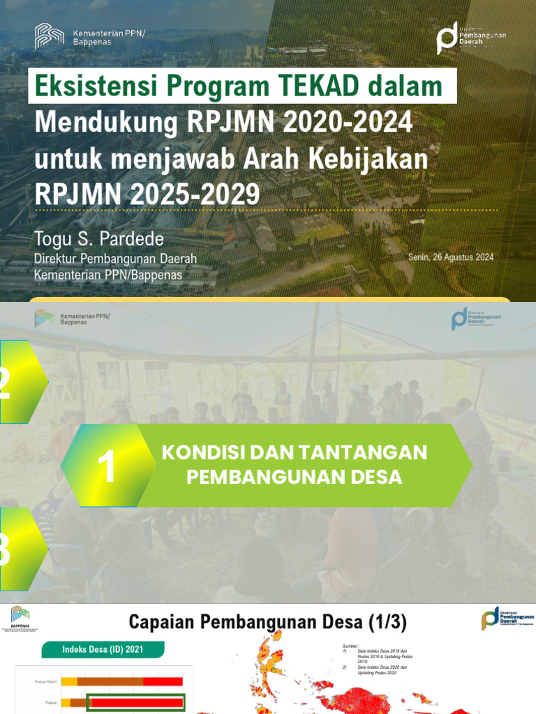 Bappenas - 240822 Bahan Paparan Workshop Nasional Program TEKAD | PDF