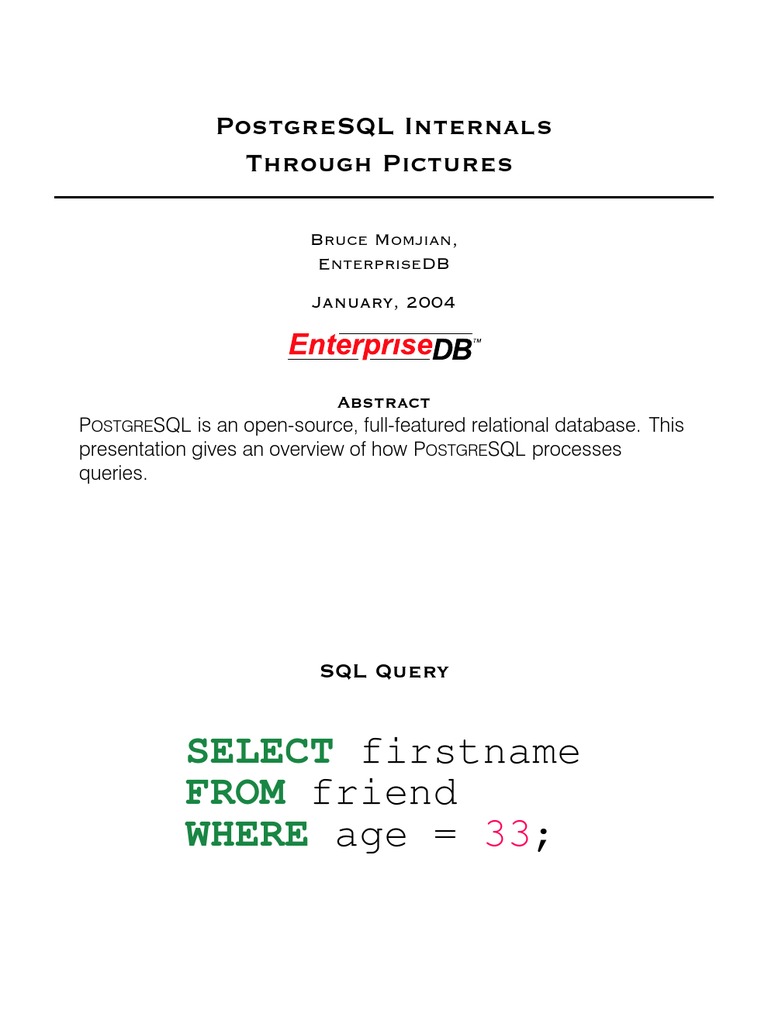 PostgreSQL Query Processing Guide | PDF | Postgre Sql | Database Index