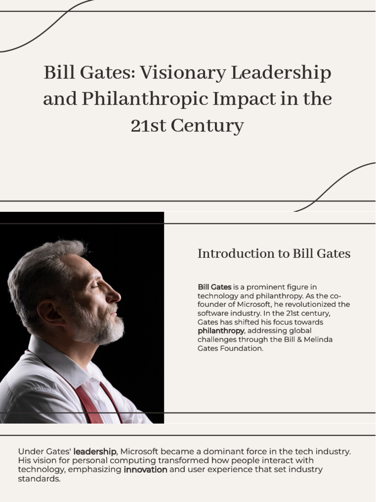 Slidesgo Bill Gates Visionary Leadership and Philanthropic Impact in ...