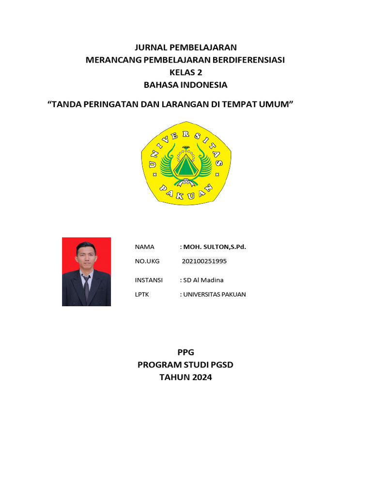 JURNAL PEMBELAJARAN MODUL 1 MOH. SULTON, S. PD | PDF