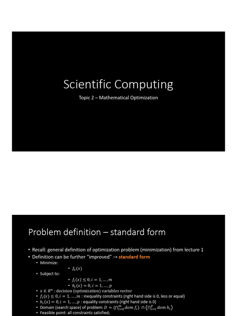 L2 Mathematical Optimization | PDF