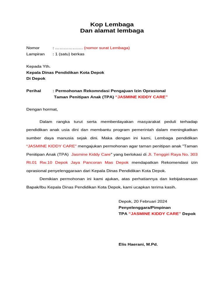 Contoh Proposal Pendirian Tpa | PDF