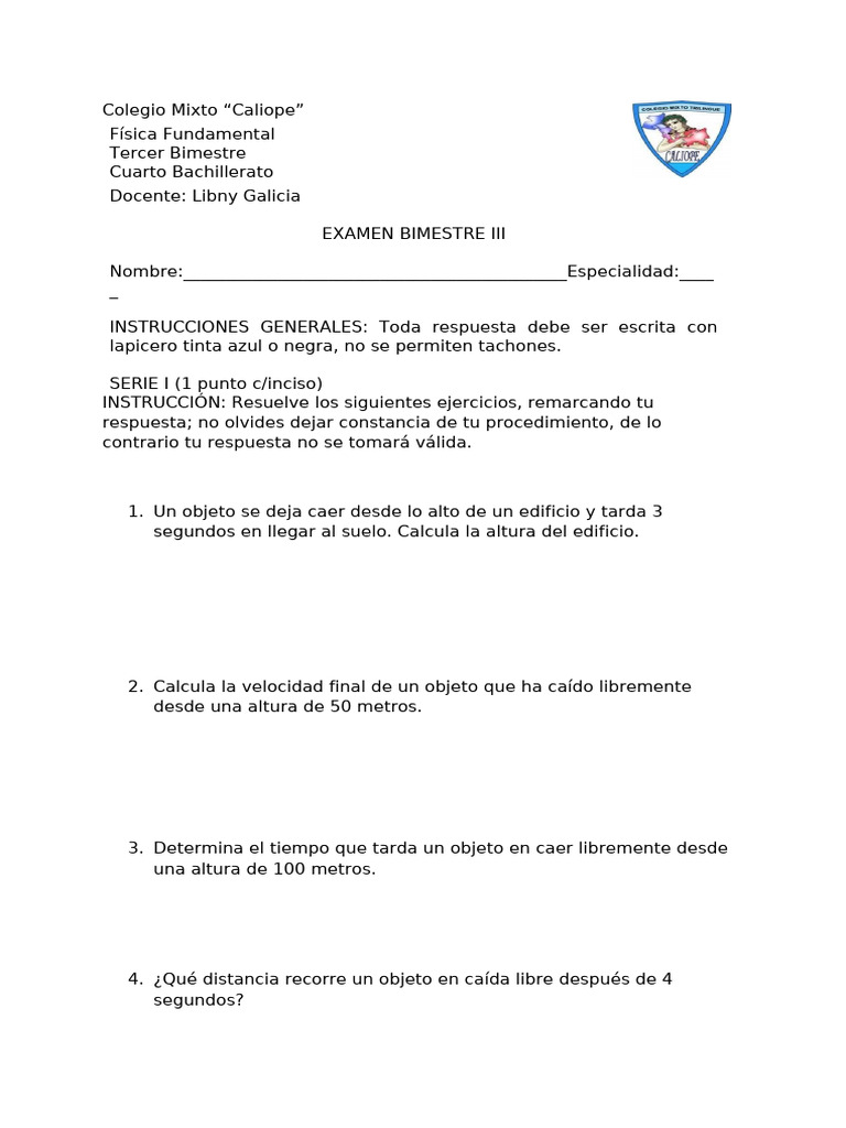 Examen Fifu 4to | PDF