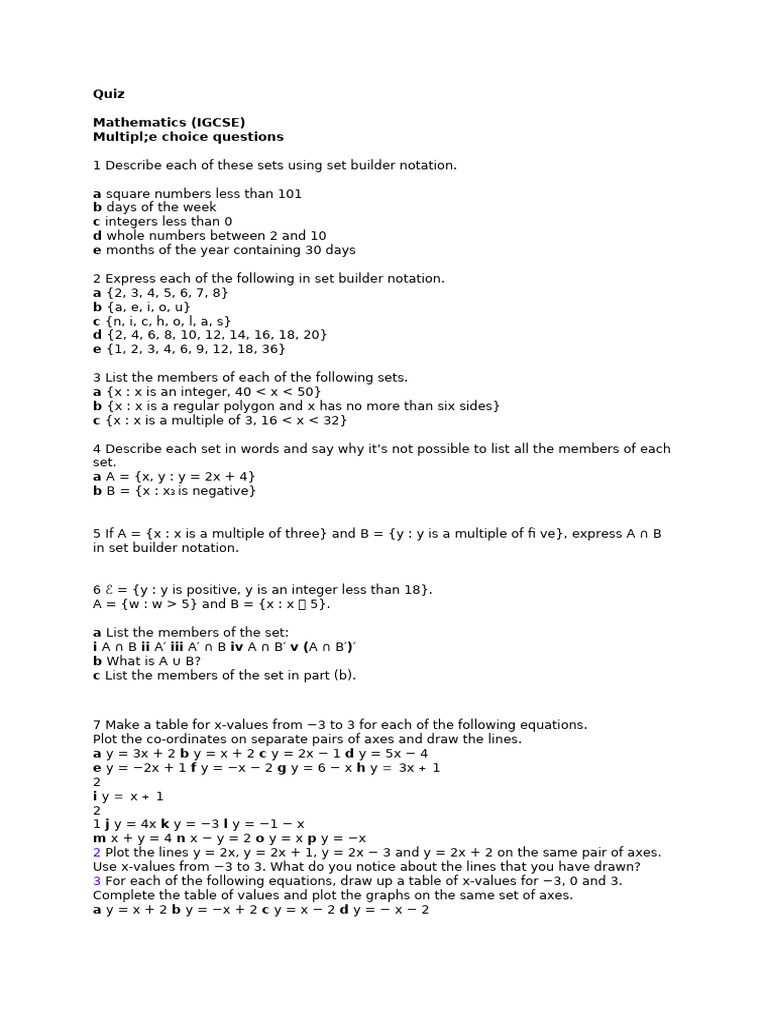 Mathematics Core | PDF