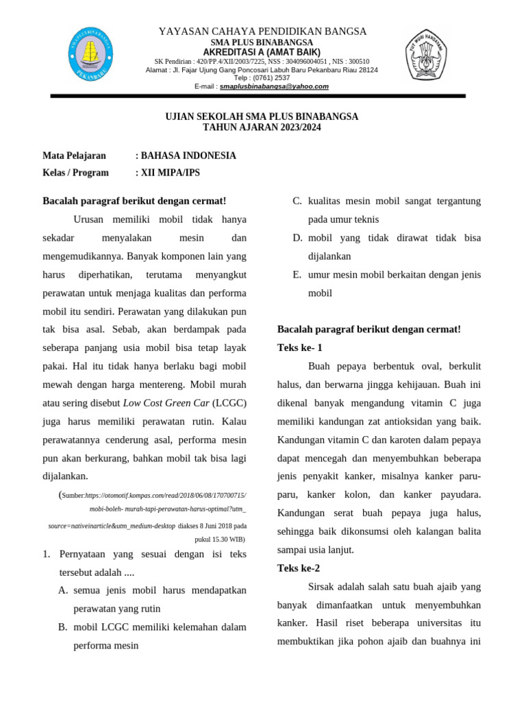 US GENAP 2024 Bindo | PDF