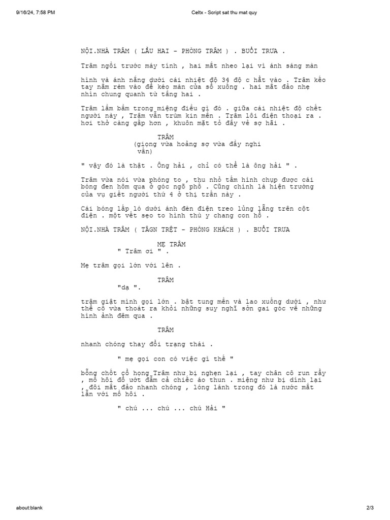 Celtx - Script Sat Thu Mat Quy-2 | PDF