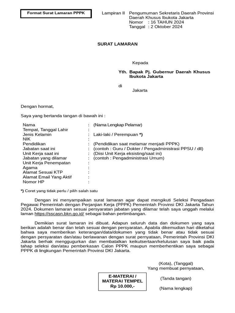 2024-10-02 Peng Sekda 16-Tahun-2024 Pp3kdlppdkijt24 L2 | PDF