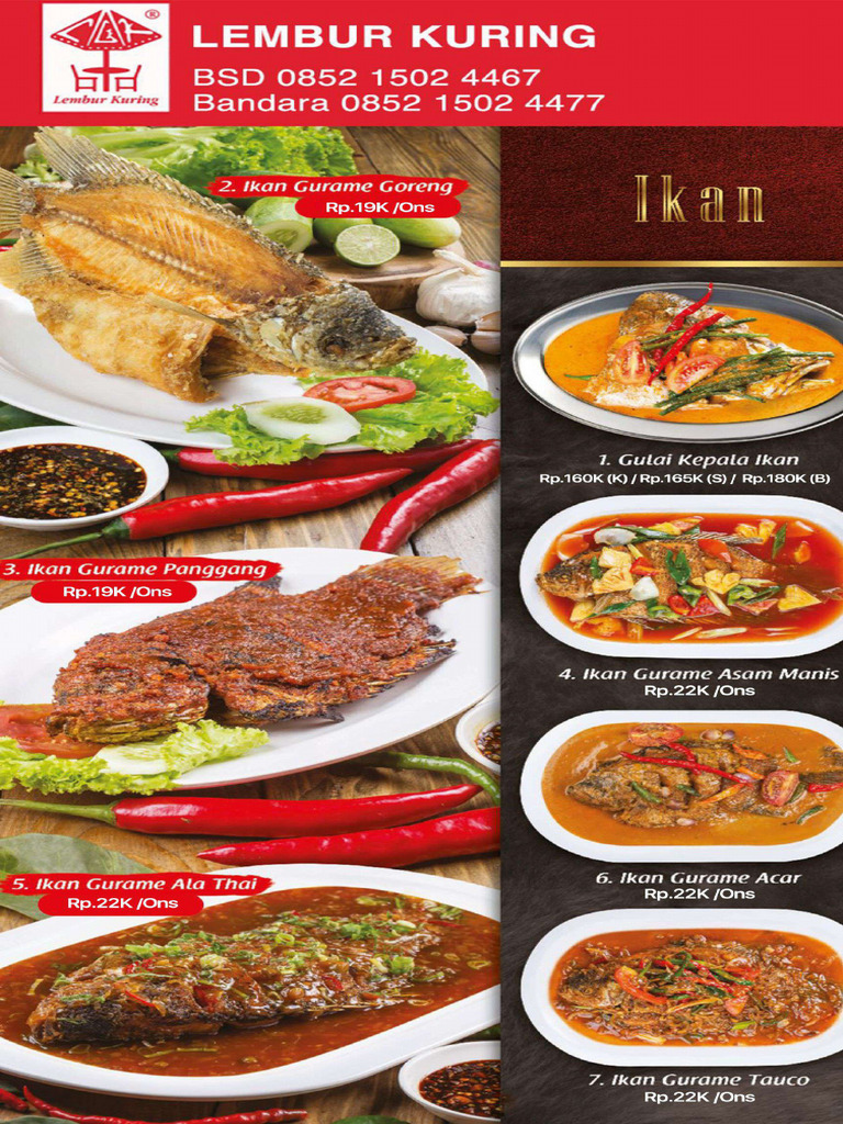 Updated Menu - Lembur Kuring Januari 2024 | PDF