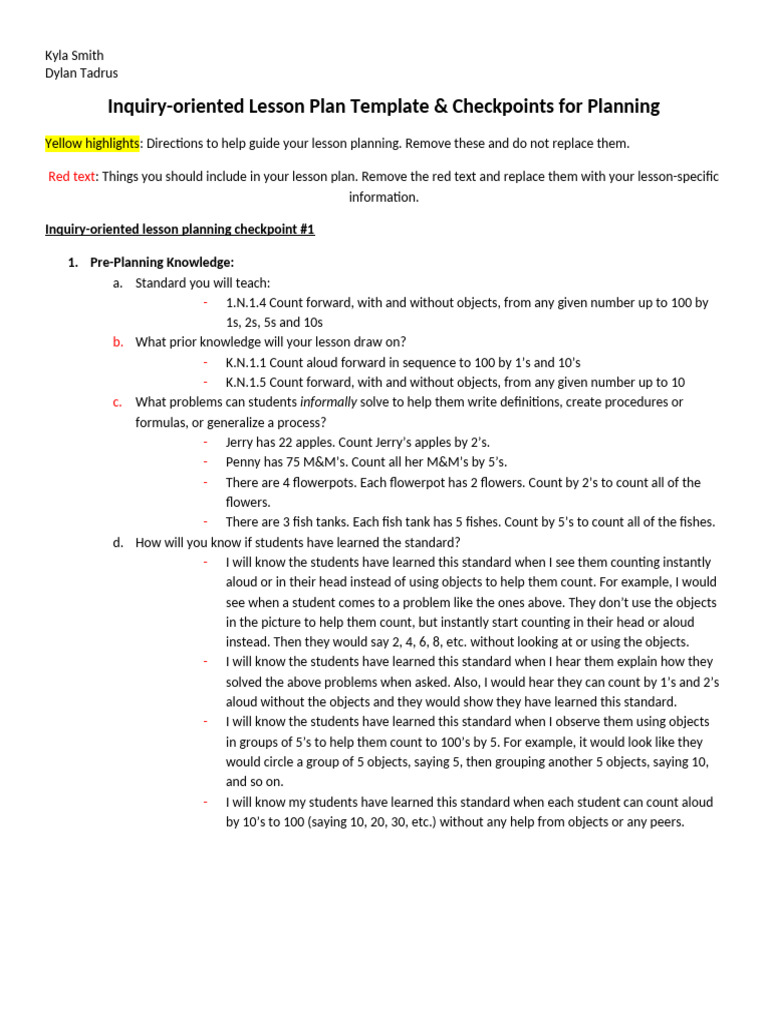 Elementary Math Lesson Planning | PDF | Thought | Mathematics