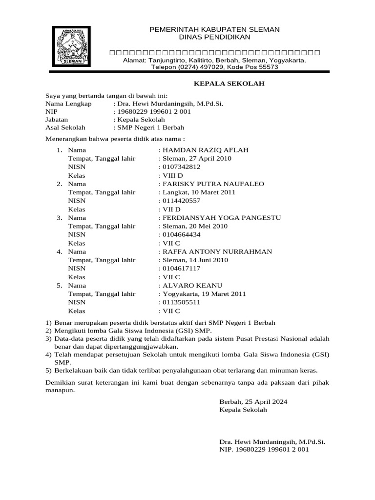SK Peserta GSI 2024 | PDF