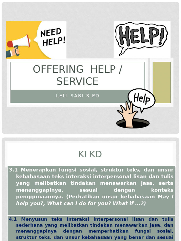 Offering Help Kelas 12 Pdf