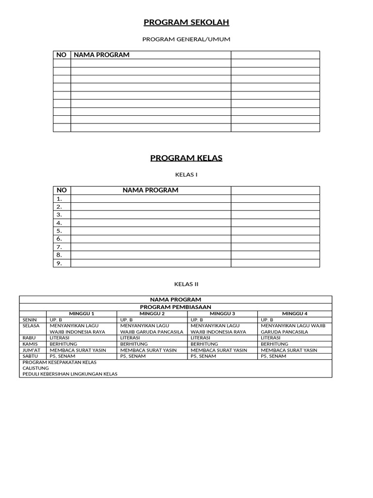 PROGRAM SEKOLAH | PDF