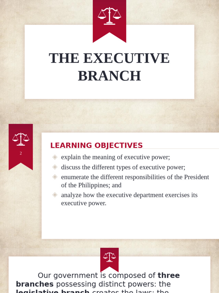 PPG Lesson 6. The Executive Branch | PDF