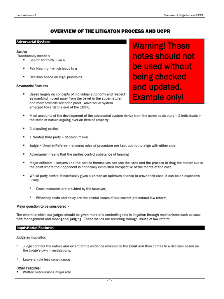 Example Notes Substantive Law | PDF