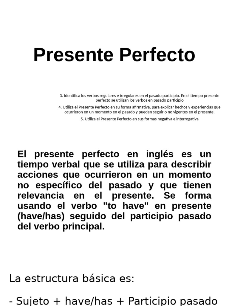 Presente Perfecto | PDF