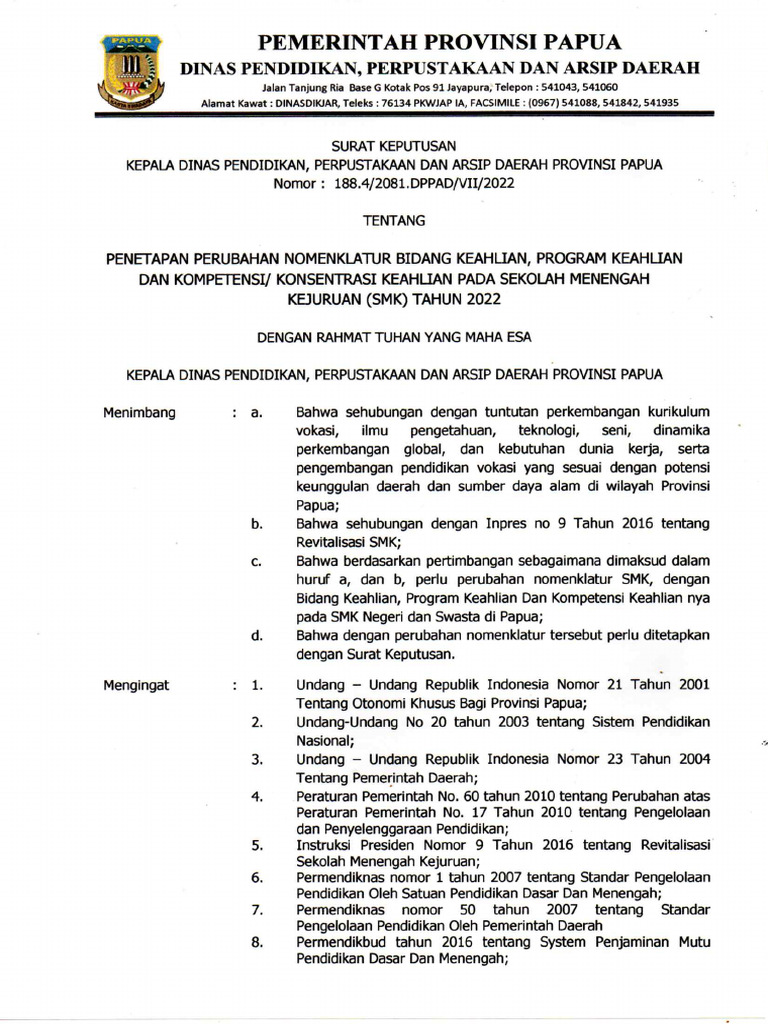 SK Revit Kelembagaan SMK 2022. 02.11.22 | PDF