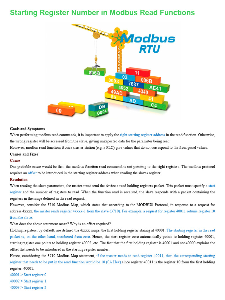 Starting Register in Modbus | PDF