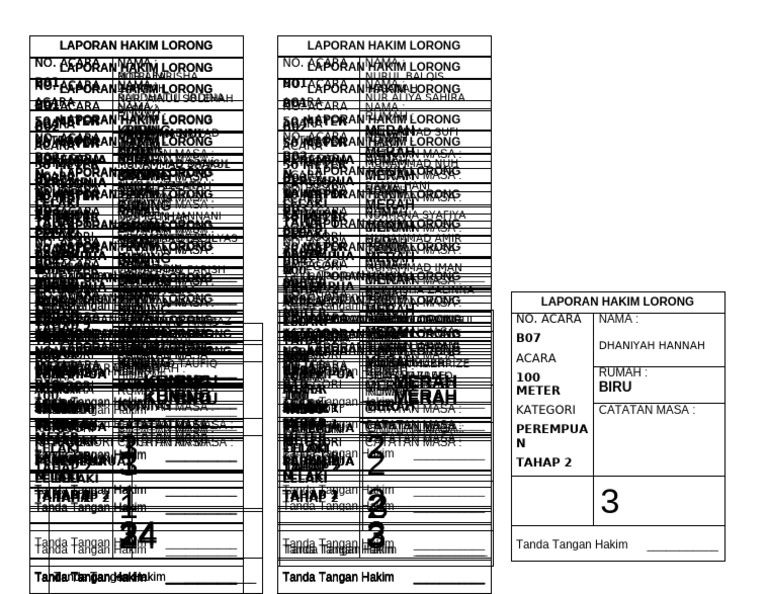 Laporan Hakim Lorong Sukan 2023 | PDF
