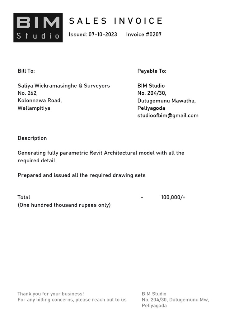 BIM Invoice | PDF