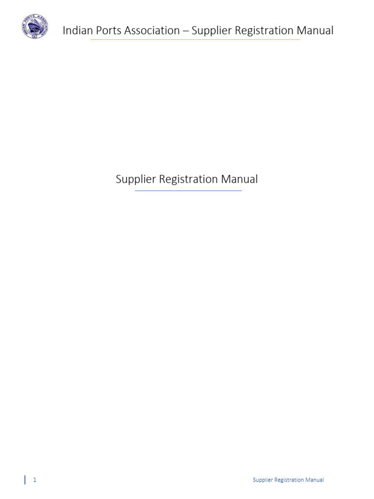Supplier Registration Manual | PDF