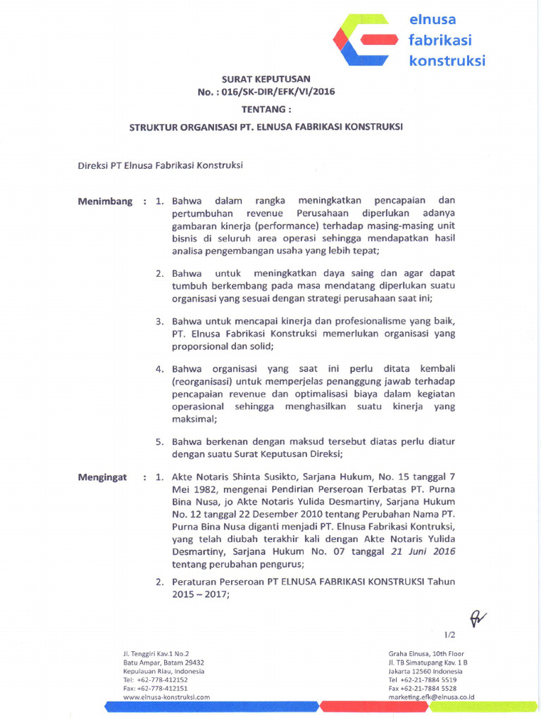 3.1 Struktur Organisasi Untuk Pengelolaan K3LL | PDF