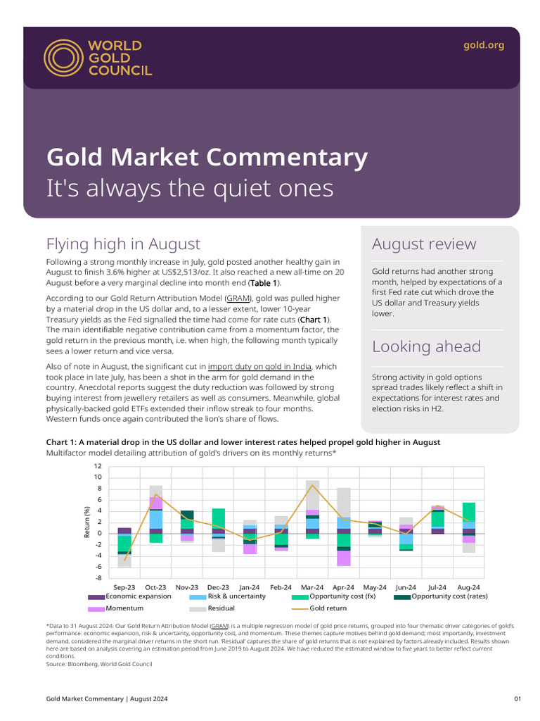 Gold-Market-Commentary-August 2024 | PDF