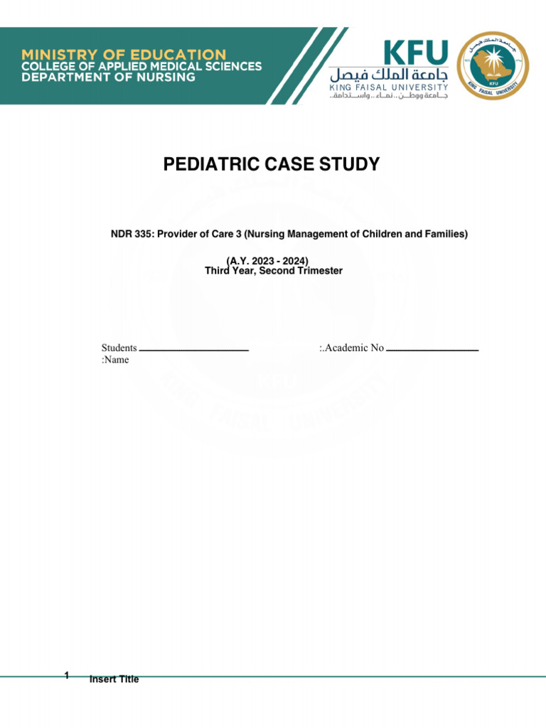 نسخة Updated- Pediatric Case study format | PDF