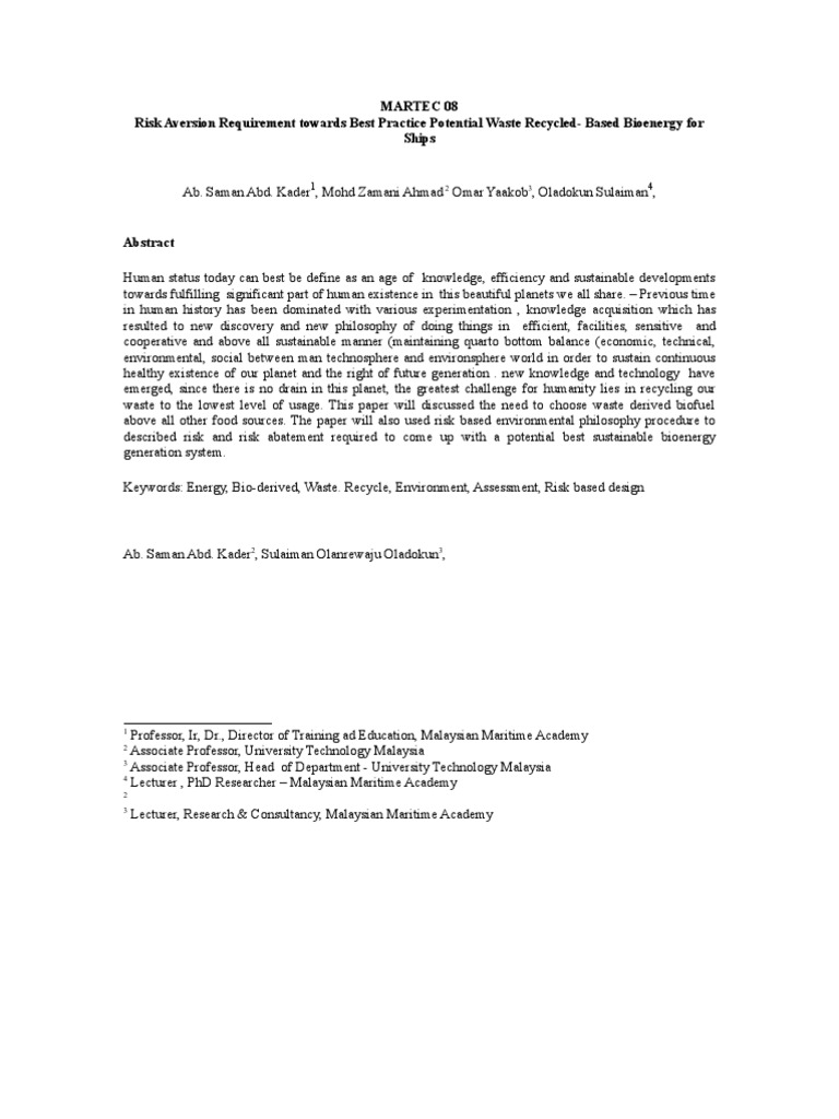 MARSTEC 08 - CAMERA READY PAPER - Environmetal Risk Based Design For ...