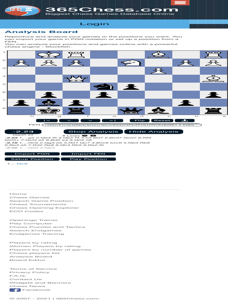 Analysis Board - 365Chess.com | PDF
