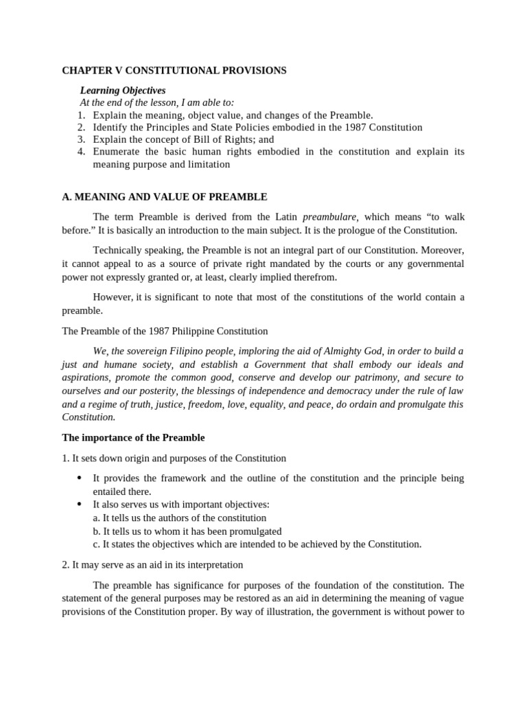 UNIT V Constitutional Provisions | PDF