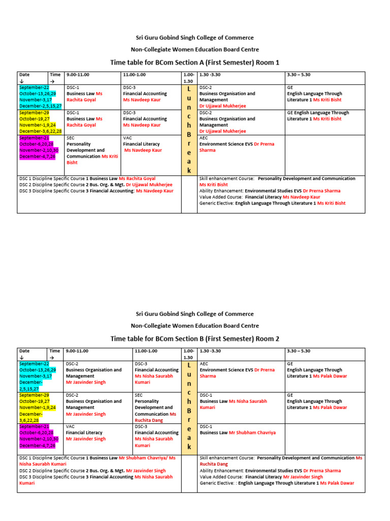 Bcom TT 2024-25 ODD Sem Final-2 | PDF