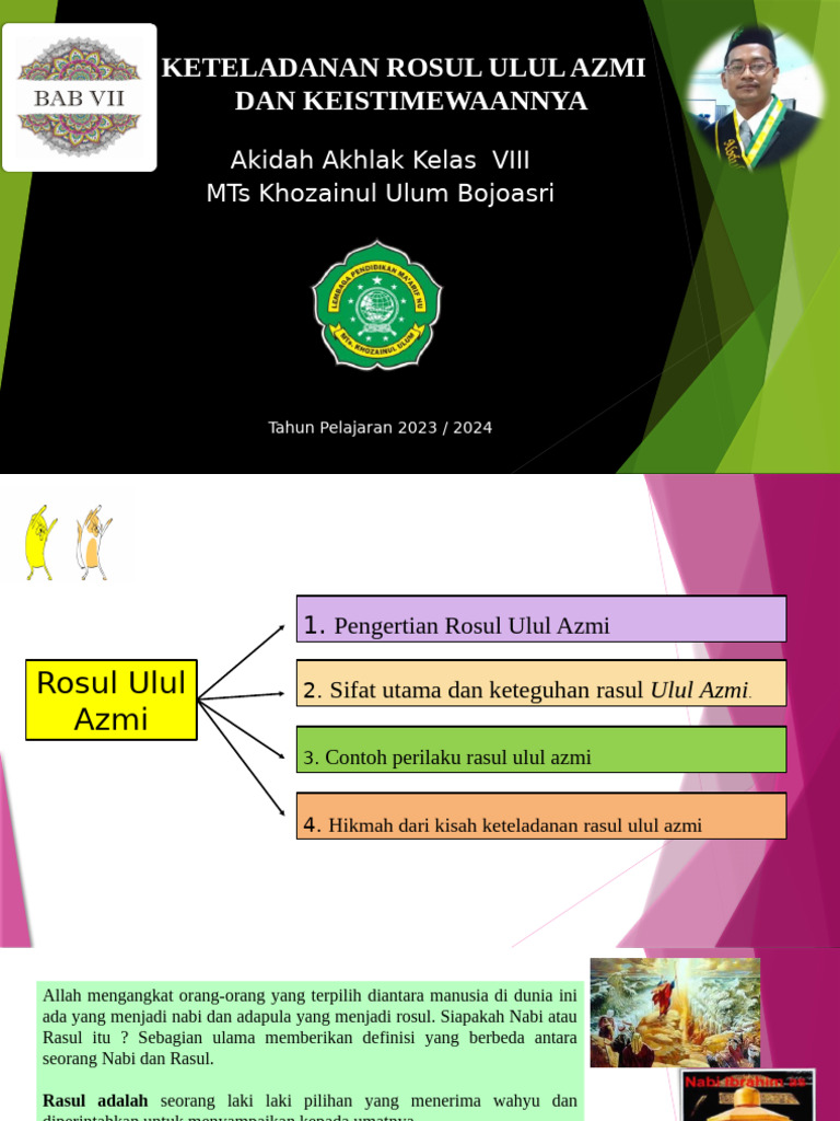 Bab Ke 7 PPT-Keteladanan Rosul Ulul Azmi Dan Keistimewaannya | PDF