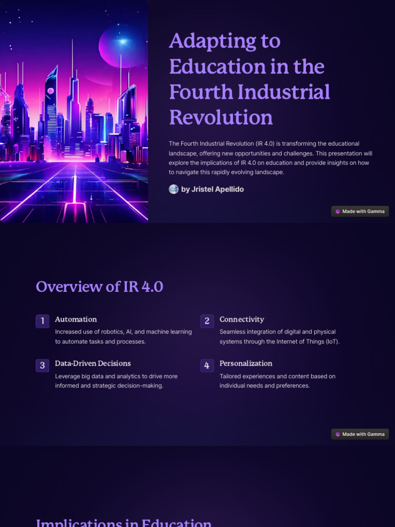 Education in the Fourth Industrial Revolution | PDF | Internet Of ...